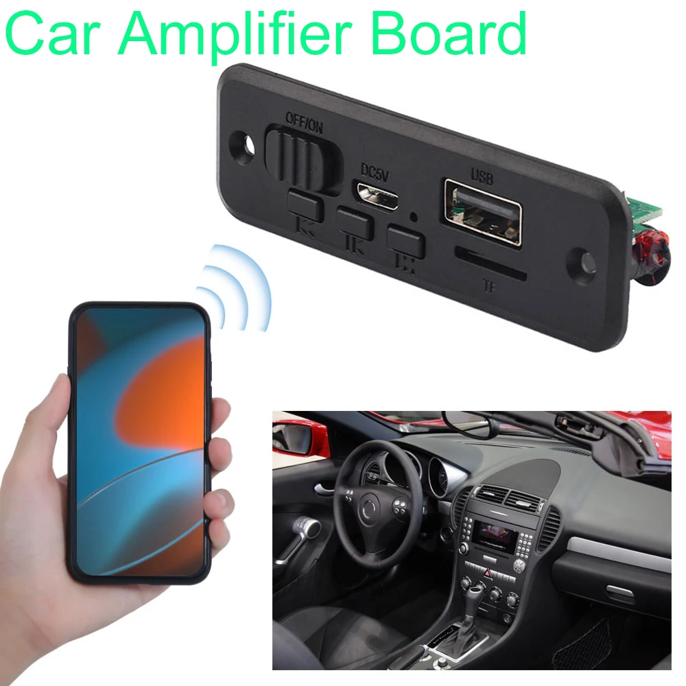 DC5V Car Power Supply Amplifier Board 2x3W Bluetooth Module MP3 Decoder ...
