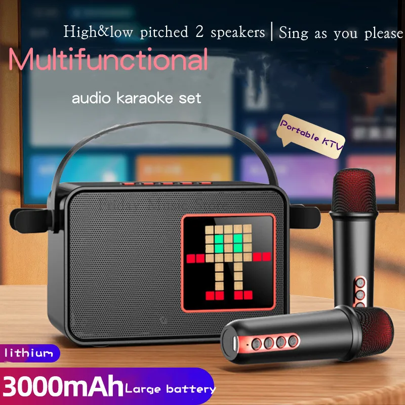 Portable-Bluetooth-Speaker-Outdoor-Wireless-Voicebox-Subwoofer-Home-KTV-Karaoke-Microphone-Super ...