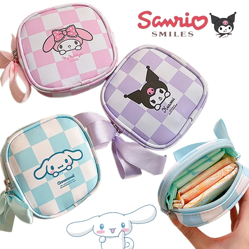 Sanrio Cinnamoroll Sanitary Pad Pouch Cartoon Mini Makeup Bags Women ...