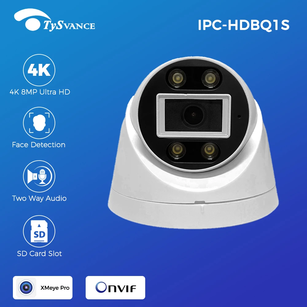XMeye Pro HD POE IP 카메라, AI 얼굴 감지, 양방향 오디오, 실내 돔 감시 보안 P2P, SD 카드 슬롯 포함 ...