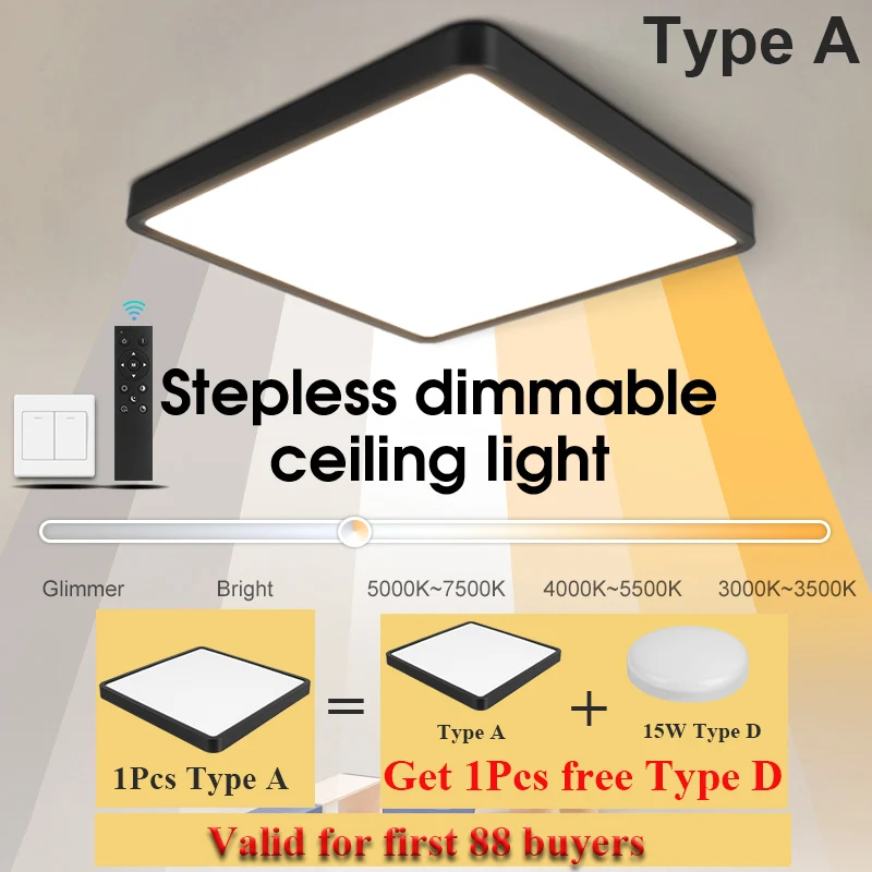 Led Ceiling Light Dimmable Remote Control | Remote Control Living Room ...