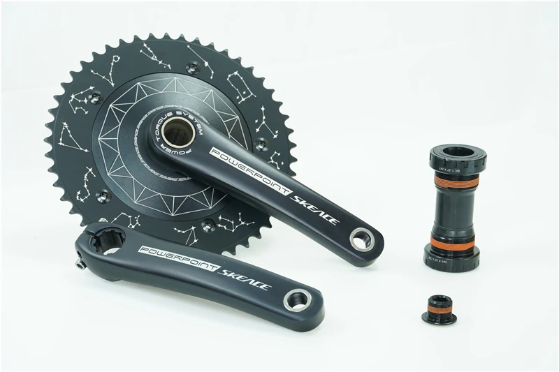 SKEACE 알루미늄 합금 크랭크셋, 고정 기어 ske 크랭크셋, 고강도 단일 속도 트랙 자전거 skace 디스크 타입 크랭크 ...