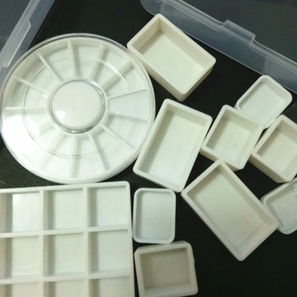 Small-Portable-Mini-Watercolor-Paint-Box-Square-Multidimensional-White ...