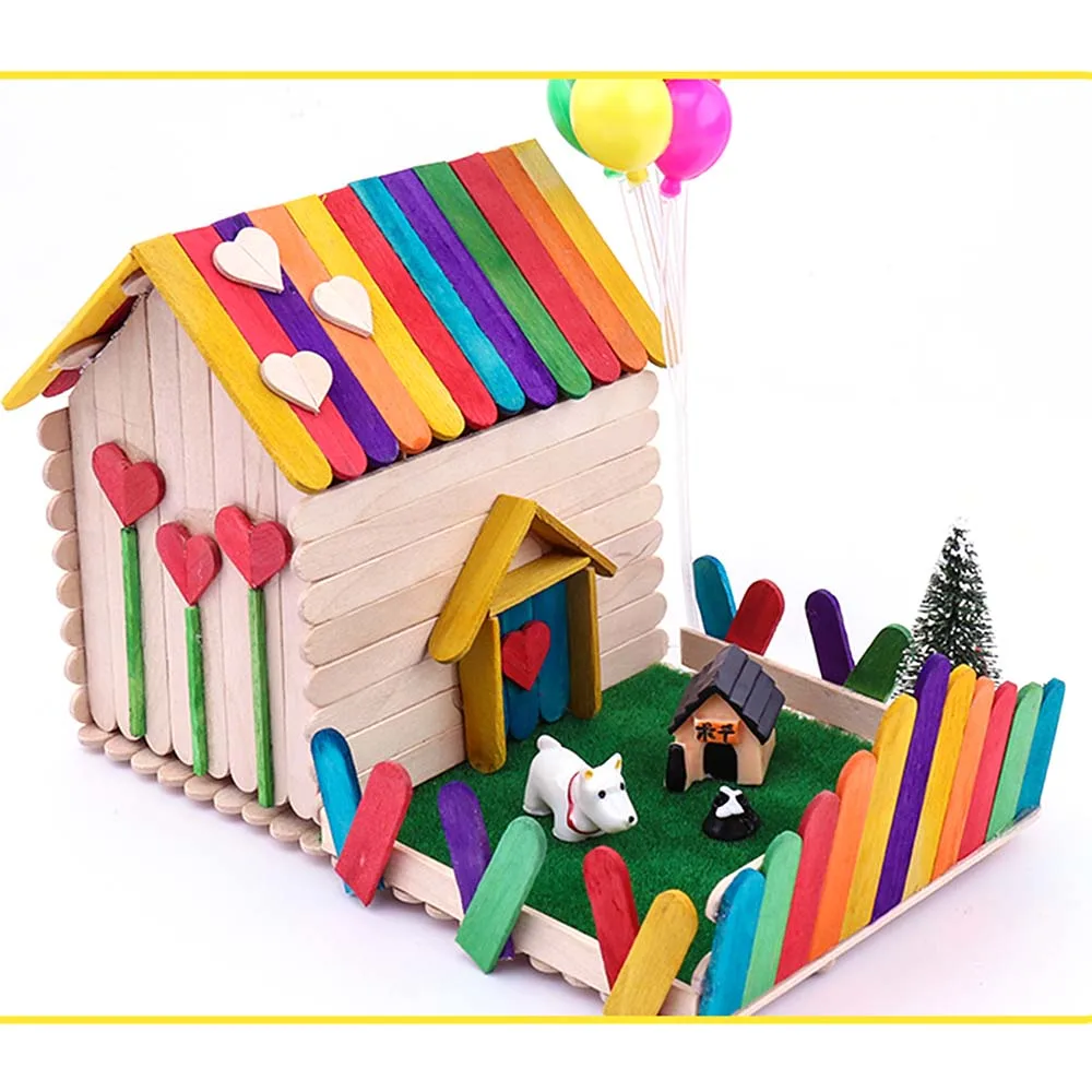 Popsicle Stick Houses For Kids