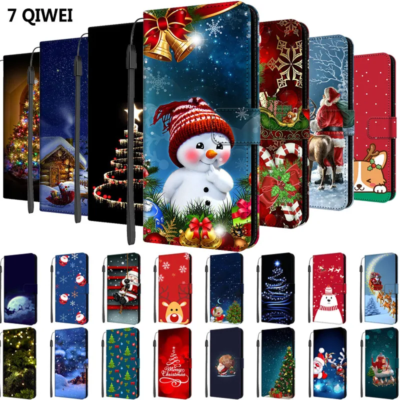 Christmas Leather Cover For iPhone 6 6S 7 8 Plus 11 12 Pro Max 6SPlus ...