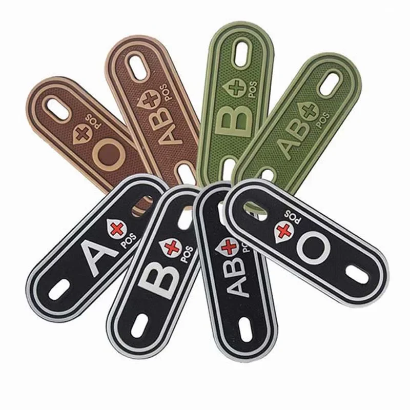 2PC/7*3CM,A B AB O Positive Blood Type PVC Patch,Shoelace Blood Buckle ...