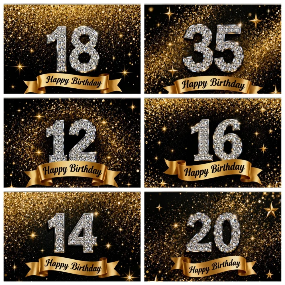 Black and Gold Birthday Starlight Sparkling Theme Photography ...
