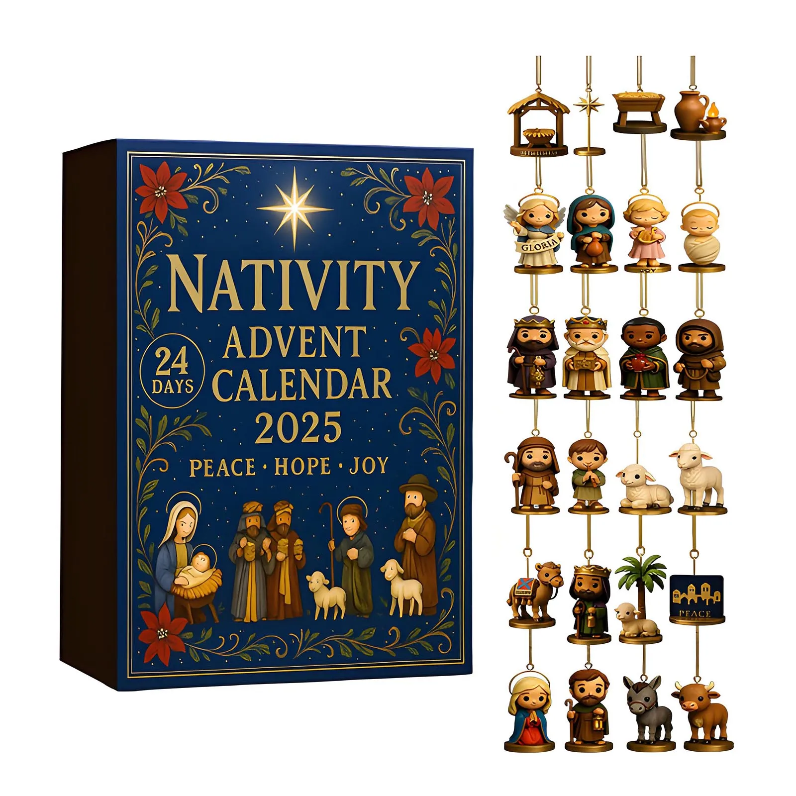 24 Days Christmas Nativity Jesus Advent Calendar Countdown Calendar ...