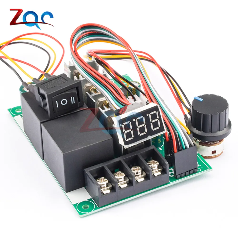 PWM DC Motor Speed Controller DC 10 -55V Digital LED Display 0 -100% Adjustable Drive Module ...