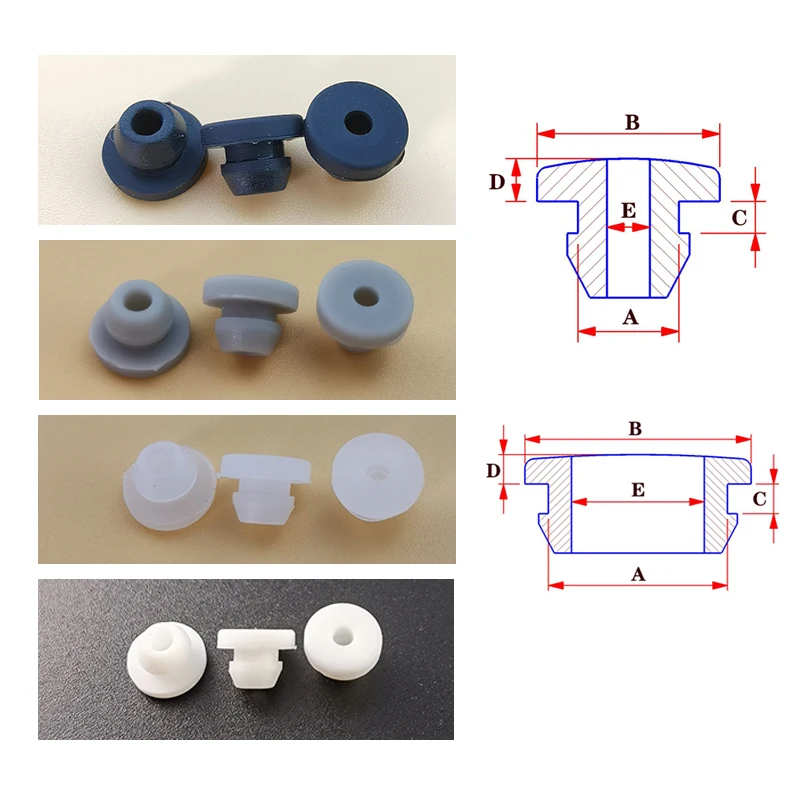 Hollow-Rubber-Hole-Caps-Black-Snap-on-Grommet-Hole-Plugs-Wire-Cable ...
