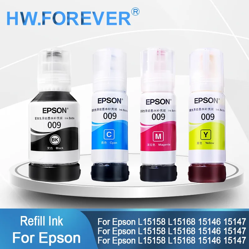 For Epson Original 009 Refill Ink Kit For Epson L5158 L5168 L6498 L6558 ...