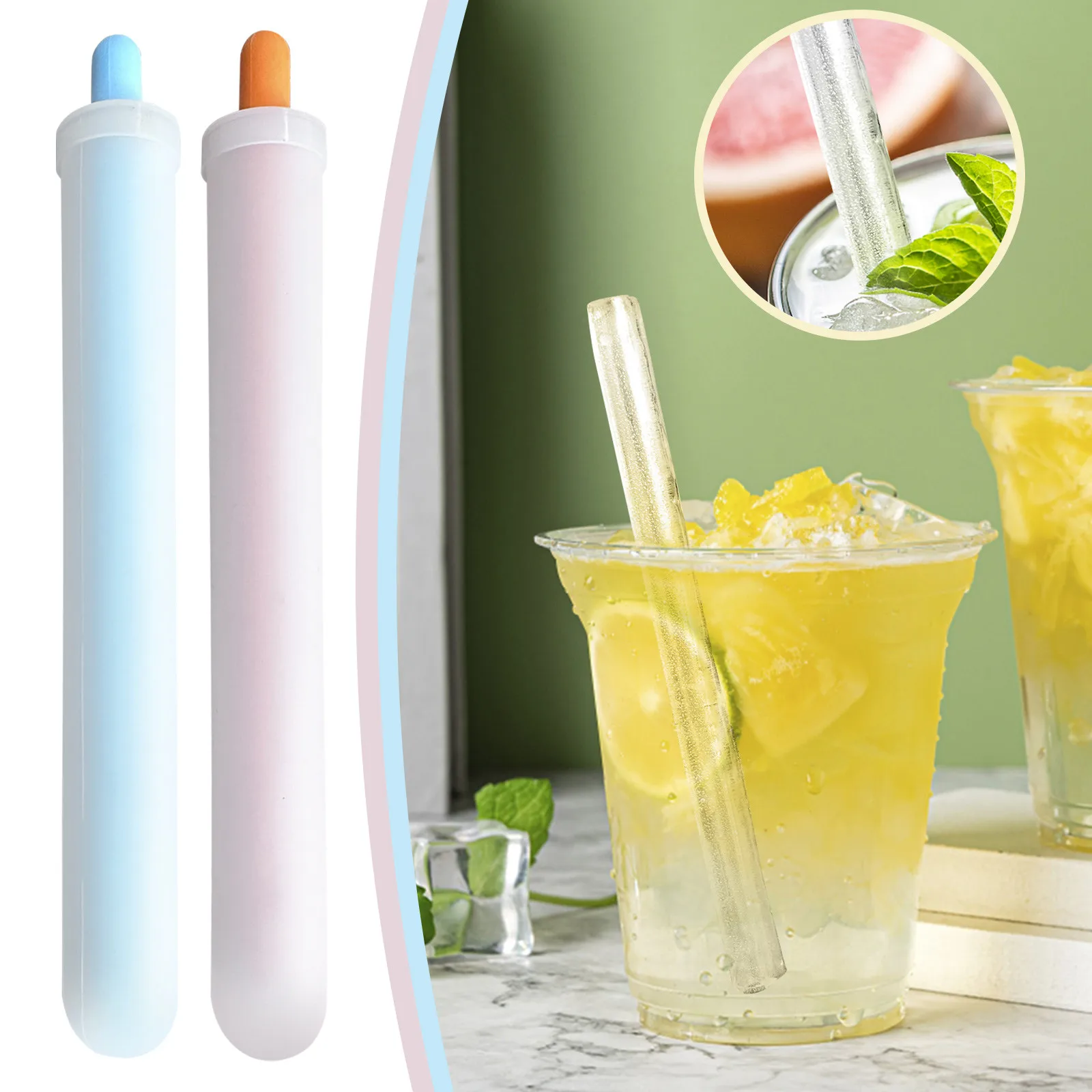 Ice Straw, Silicone Ice Straw Molds, Drinking Straw Mould, Reduce ...
