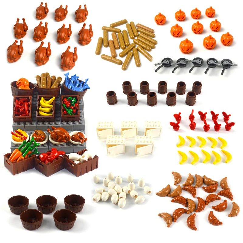 DIY-Building-Blocks-Food-Chicken-Pumpkin-Fish-Fruit-eggs-Hot-Dog-Pot ...