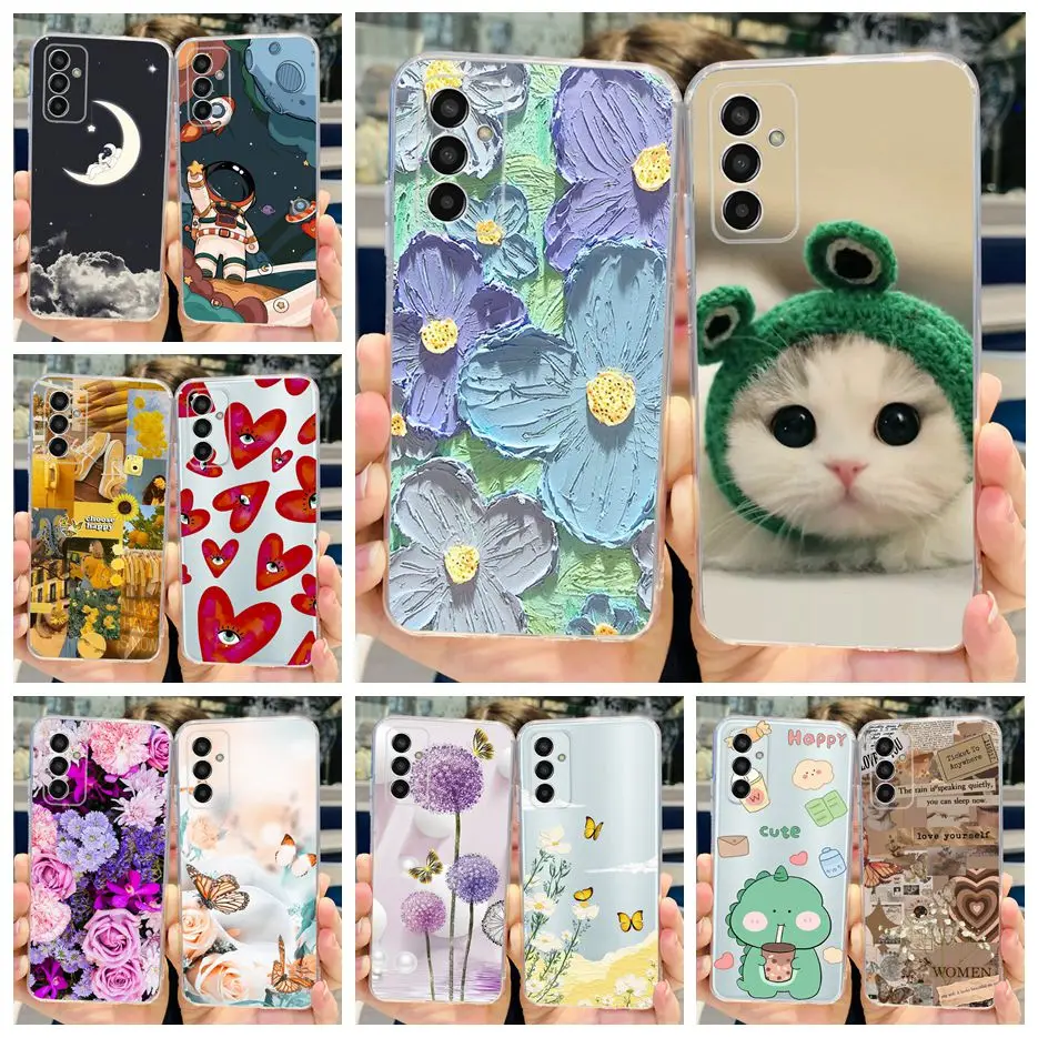 For Samsung Galaxy M13 4G Case SM-M135F Cute Painted Cover Soft ...
