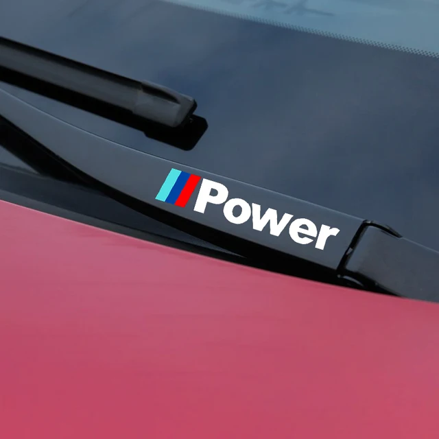 Metal emblem Auto Decor Decals Car Window Wiper Stickers For BMW POWER ...