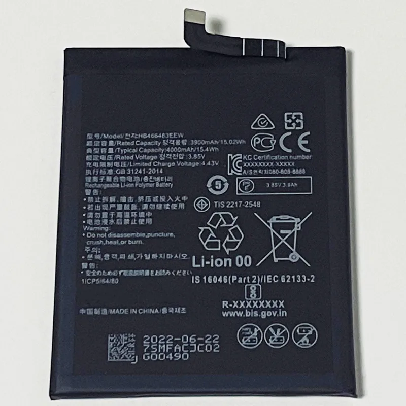 3.85v 4100mah Hb446589eew For Huawei Nova 7 Se 5g Cdy-nx9b Cdy-n29b Cdy ...