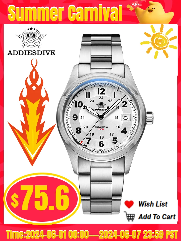 ADDIESDIVE-AD2048-Man-Watch-BGW9-Super-Luminous-316L-Stainless-Steel ...