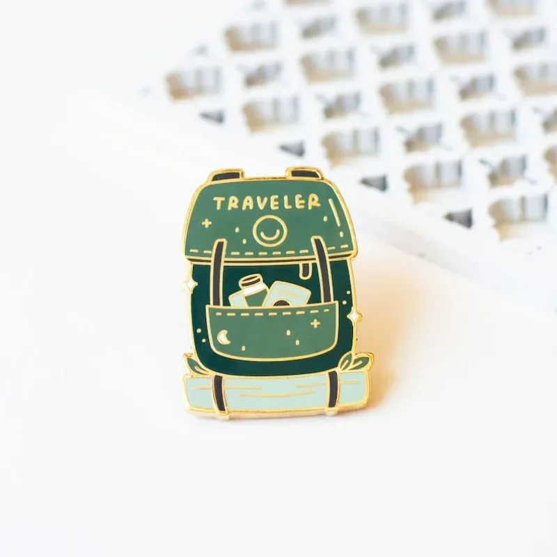 Traveler-s-Backpack-Hard-Enamel-Pin-Travel-Metal-Badge-Camping-Lapel ...