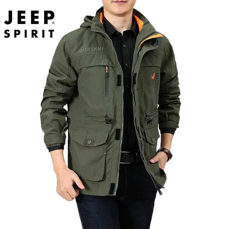 JEEP SPIRIT 남성용 멀티 포켓 자수 재킷, 올 매치 캐주얼 패션, 고품질 의류, 가을 신제품 툴링| | - AliExpress