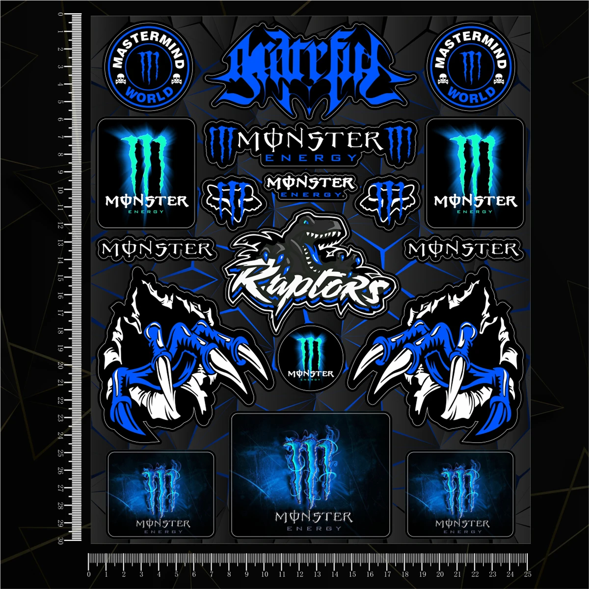 Monster Energy Blue Stickers