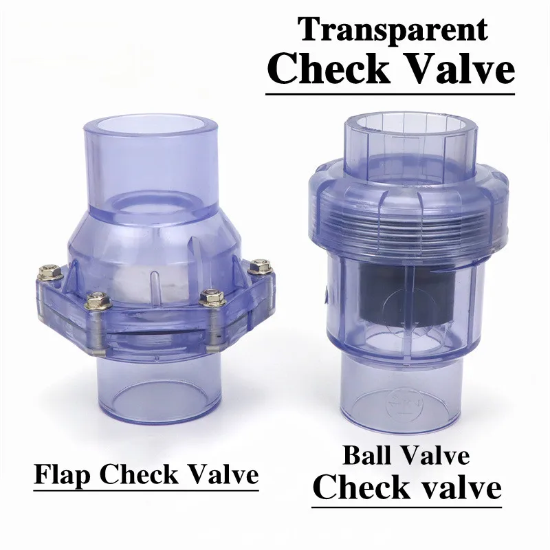 I-D20-50mm-Transparent-Flap-Check-Valve-Aquarium-One-way-valve-No ...