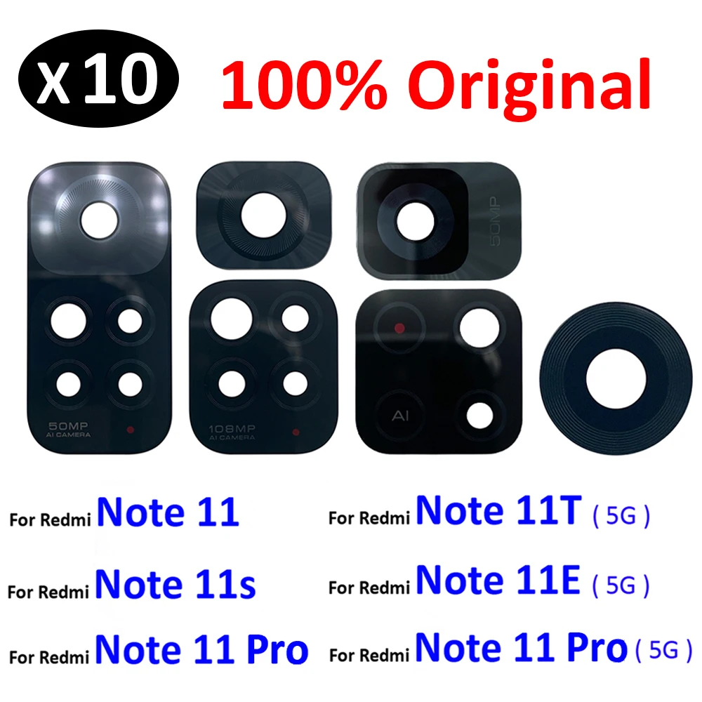 10Pcs, Original Camera Glass For Redmi Note 11 Pro Note 11s 11E 11T 4G ...