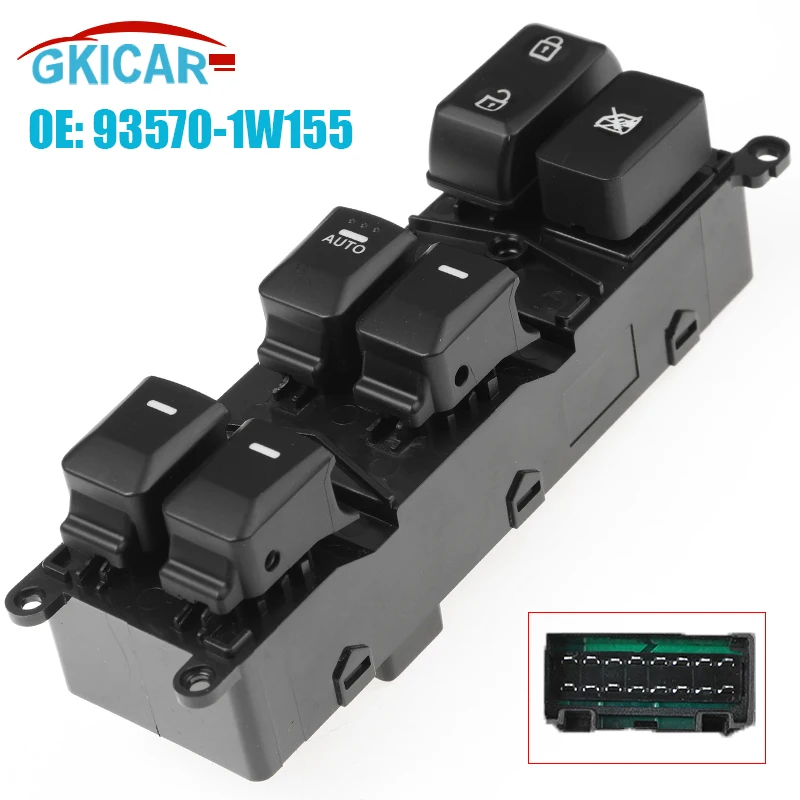 93570-1W155-935701W155-16-Pins-Power-Electric-Master-Window-Switch ...