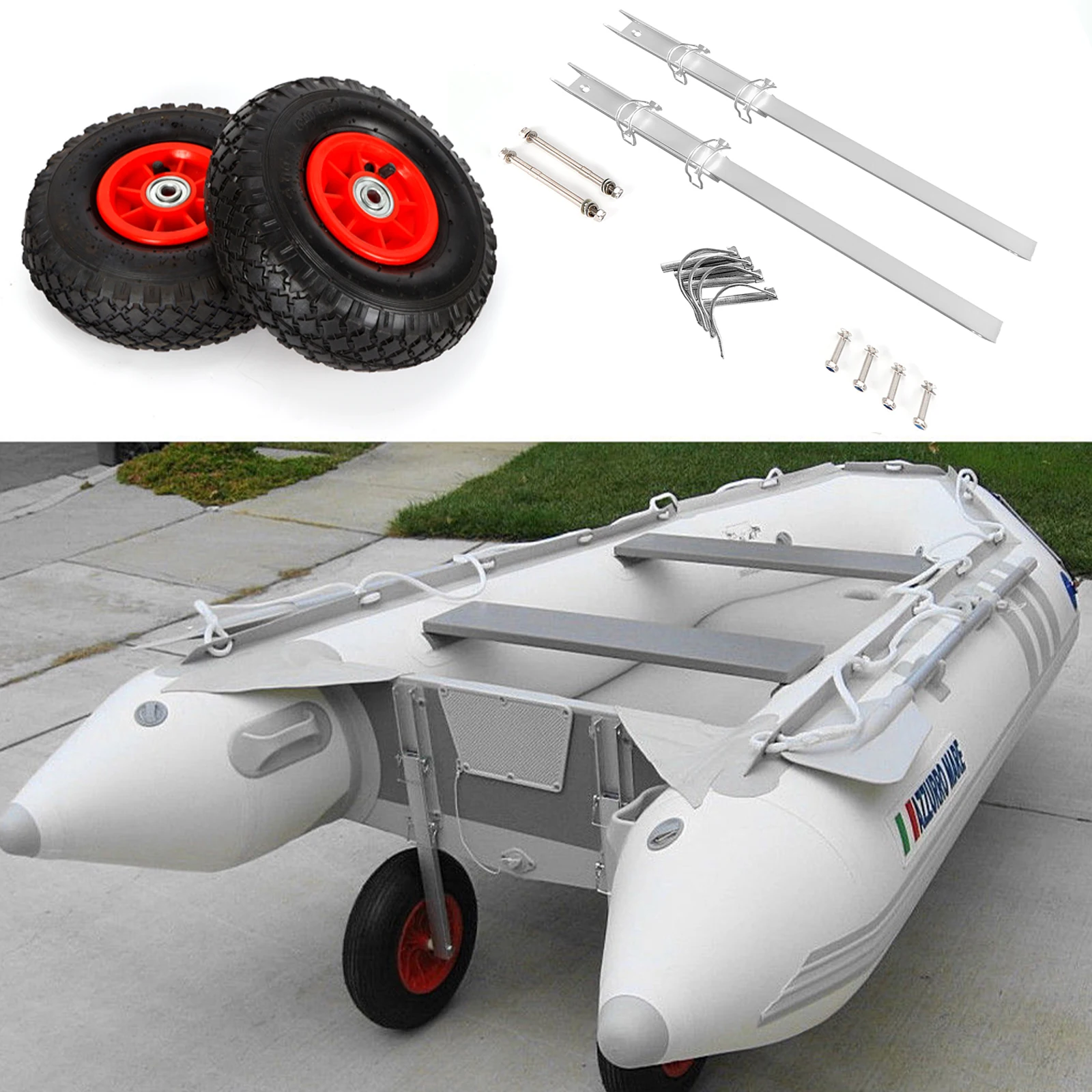 500lbs-Launching-Wheels-Folding-Dinghy-Wheel-Bracket-For-Inflatable ...