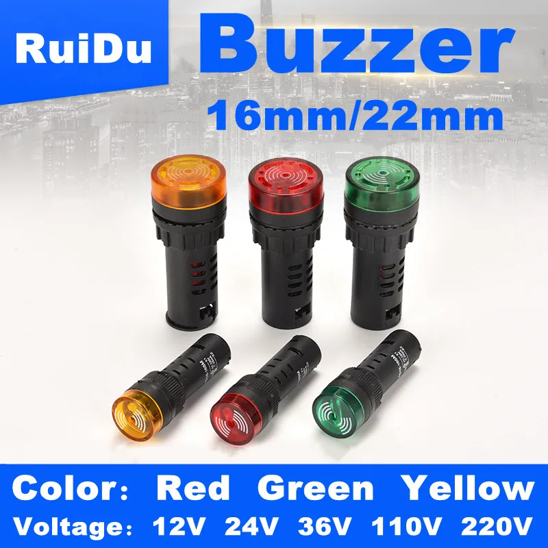 16MM22MM-buzzer-12V-24V-36V-110V-220V-380V-flash-fault-warning-lamp-LED ...