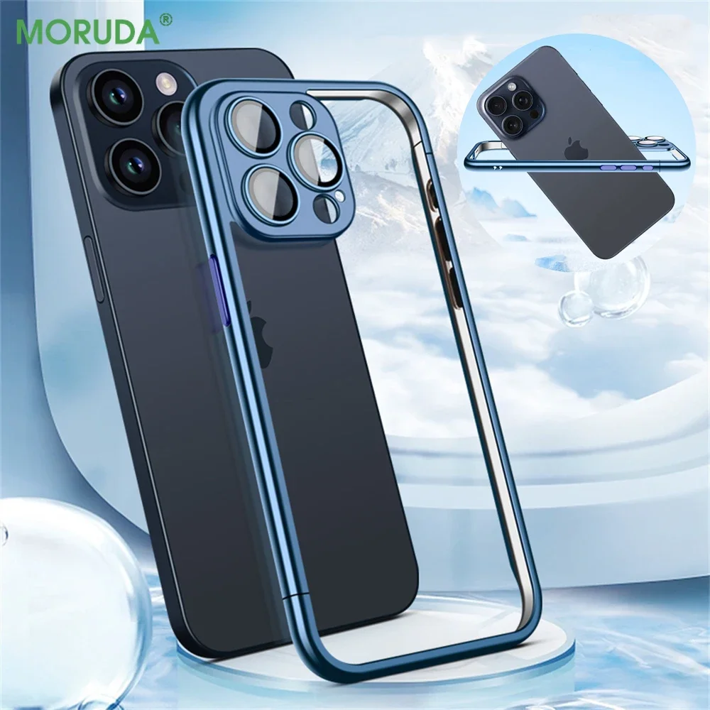 Pure-Frame-Plating-Phone-Case-Bumper-for-iPhone-15-14-ProMax-Plus-12-13 ...