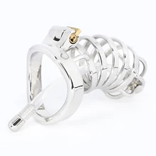 BDSM Cock Ring Gefängnis Männlichen Edelstahl Cock Cage Penis Ring Keuschheits Katheter Mit ...