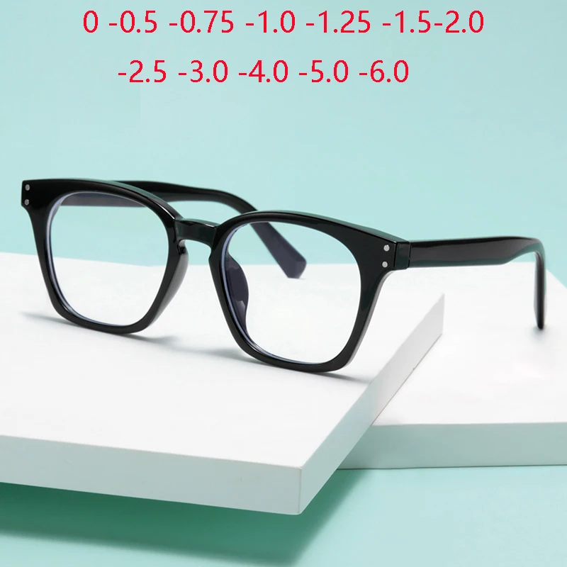 1.56 Kacamata Khusus Miopia Cahaya Anti Biru Aspheric Wanita Pria TR90 Kacamata Miopia Persegi ...