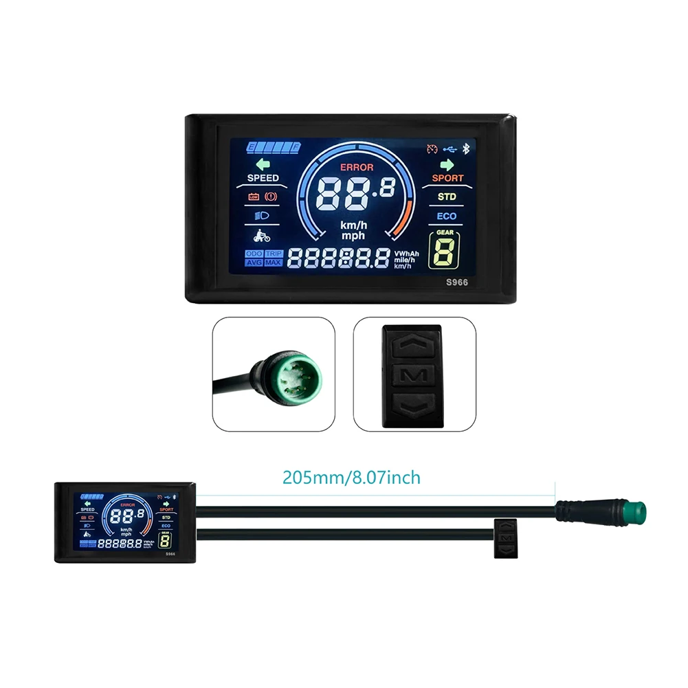 24V-72V-5pin-Scooter-Display-E-bike-LCD-Display-S966-Color-Control ...