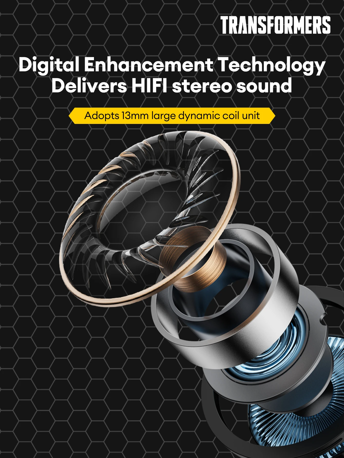 Transformers TF-T06 Wireless Gaming Earphones TWS Bluetooth 5.3 Headset ...