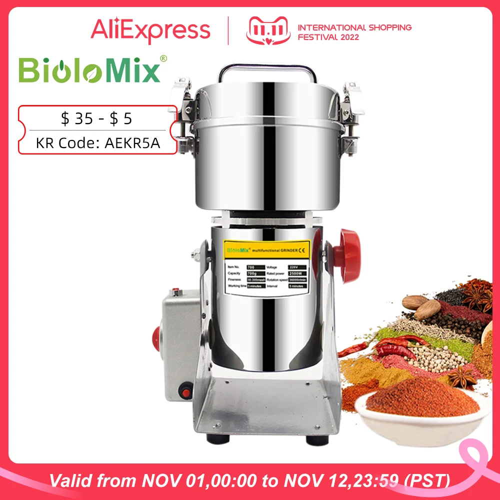 Molinillo de café con pantalla Biolomix, granos eléctricos tipo ...