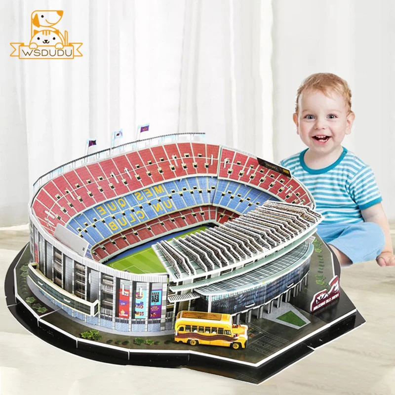 3D Football Field Puzzle Soccer Court Building Block Stadium ...
