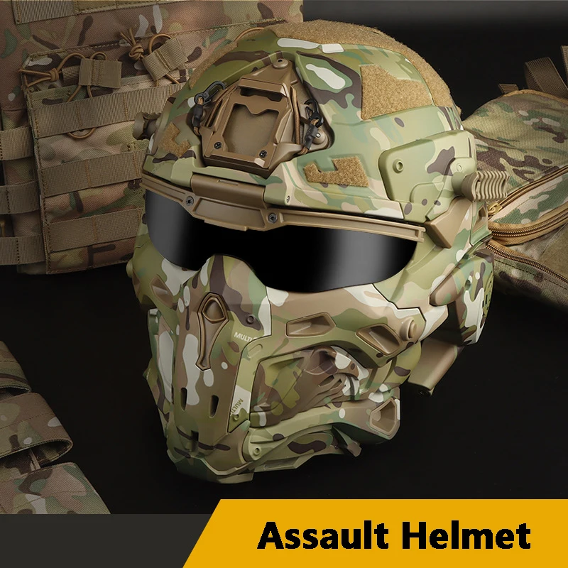 Tactical Integrated Helmet | Tactical Helmet Mask | Assault Helmet ...