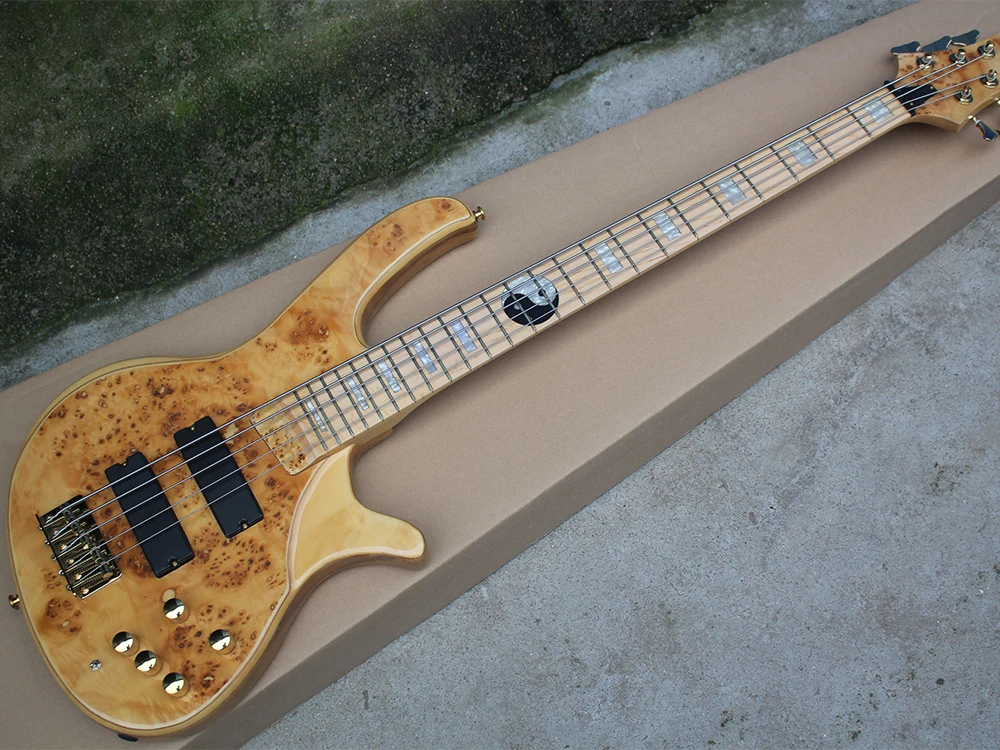 5-Strings-Bolt-on-Electric-Bass-Guitar-with-Maple-Fretboard-Active ...