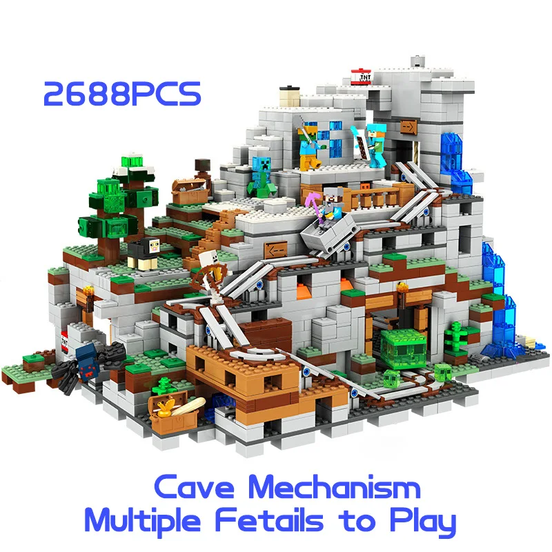 2688pcs-Compatible-21137-mountain-cave-building-block-Bricks-Gift-Toys ...