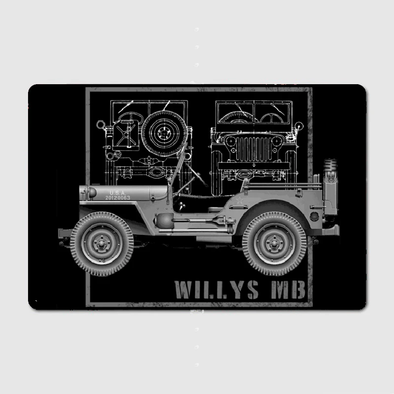 Jeep-Willys-MB-Vintage-Off-Road-Classic-Vehicle-Metal-Tin-Sign-Truck ...
