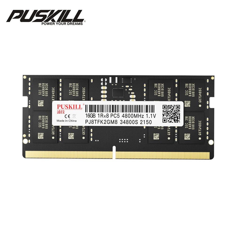 Memória portátil do elevado desempenho PUSKILL, RAM DDR5, 32GB, 16GB, 8GB, 4800MHz, Sodimm, Notebook