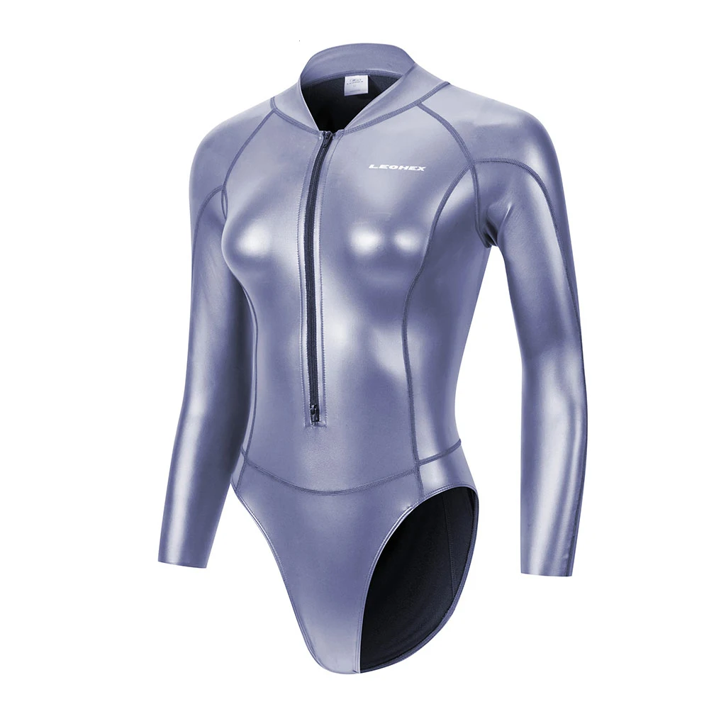 LEOHEX Long Sleeve Guard Women One Piece Swimsuit Zipper Surfing ...