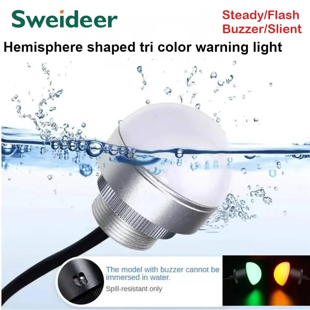 Tri Colors LED Dome Indicator Lamp Warning Signal Light with Buzzer for ...