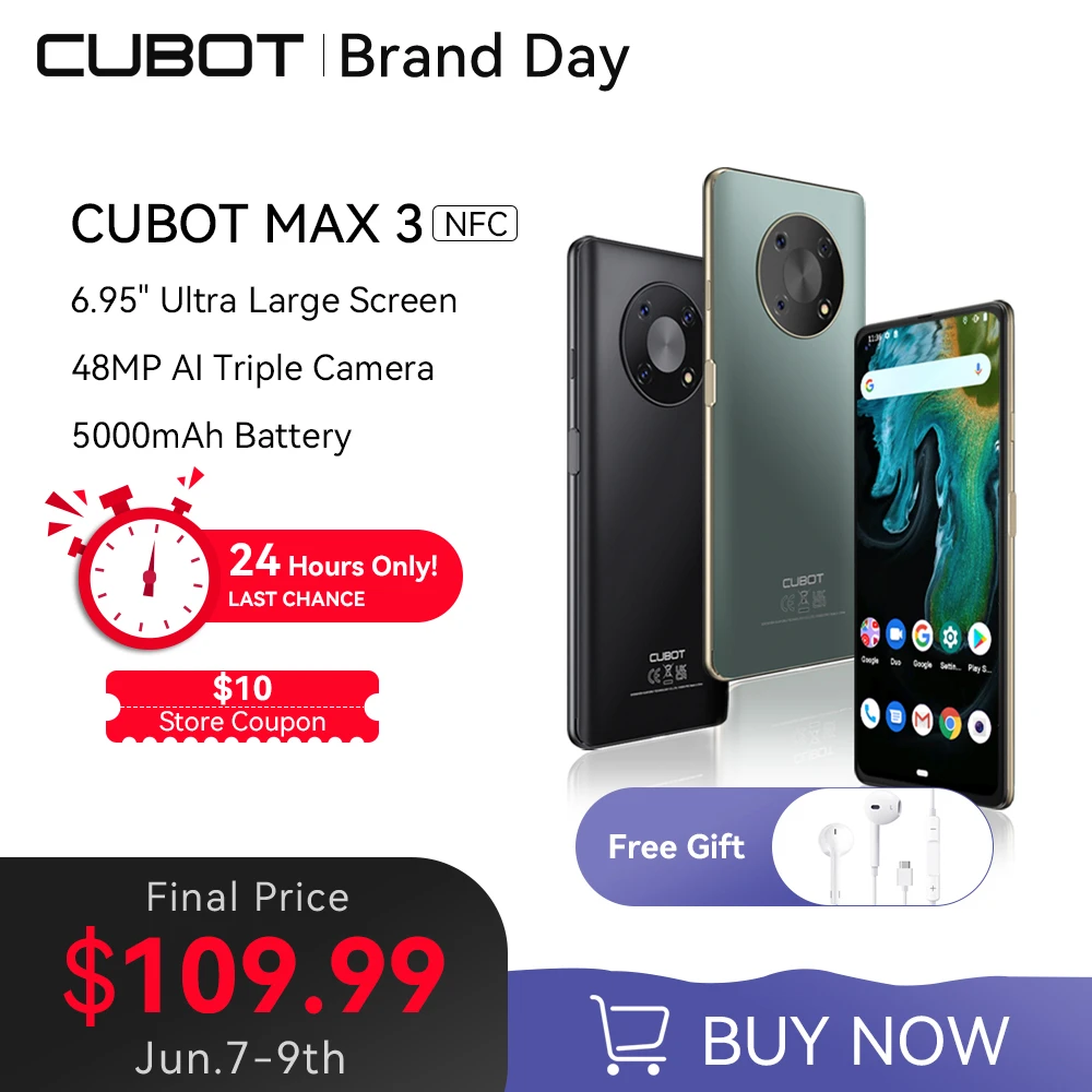 Cubot MAX 3 smartphone 6,95" groot schermvullend, mini-tablet, mobiele ...