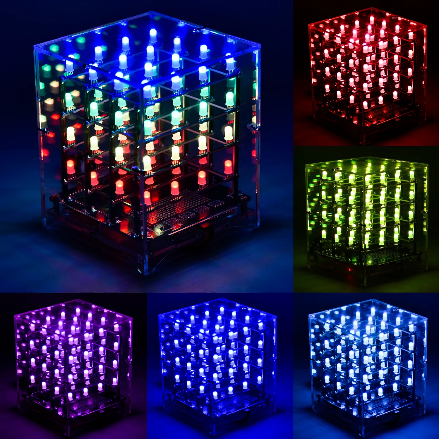 Keyestudio-4x4x4-LED-RGB-CUBE-Electronic-Kit-For-Arduino-Support-C-And ...