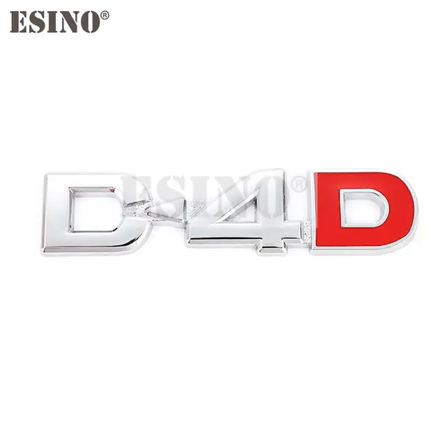 Car Styling D4D D-4D 3D Rear Trunk Metal Chrome Zinc Alloy Emblem Badge ...