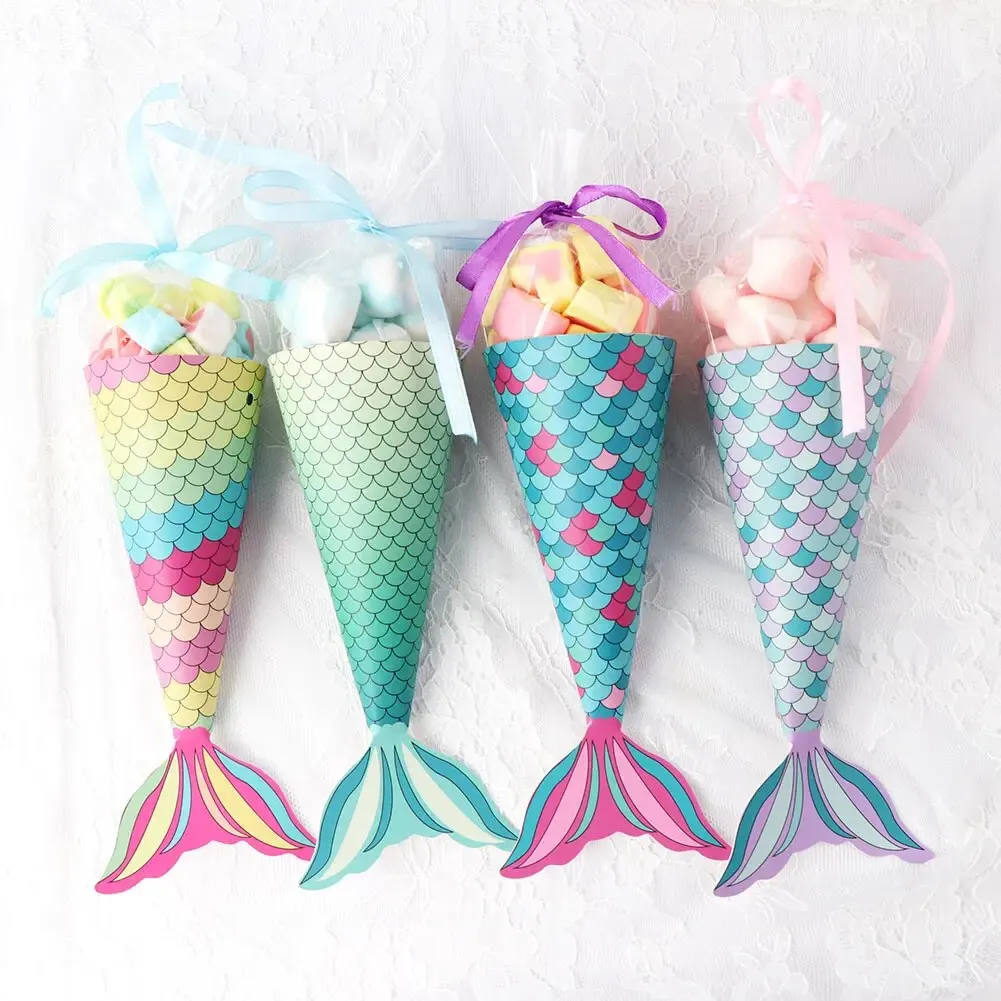 12pcs-Mermaid-Paper-Candy-Gift-Box-Invitation-Card-Gifts-Bags ...