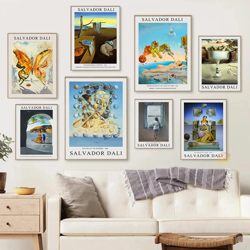 Salvador-Dali-Surrealism-Poster-Wall-Art-Canvas-Painting-Posters-And ...