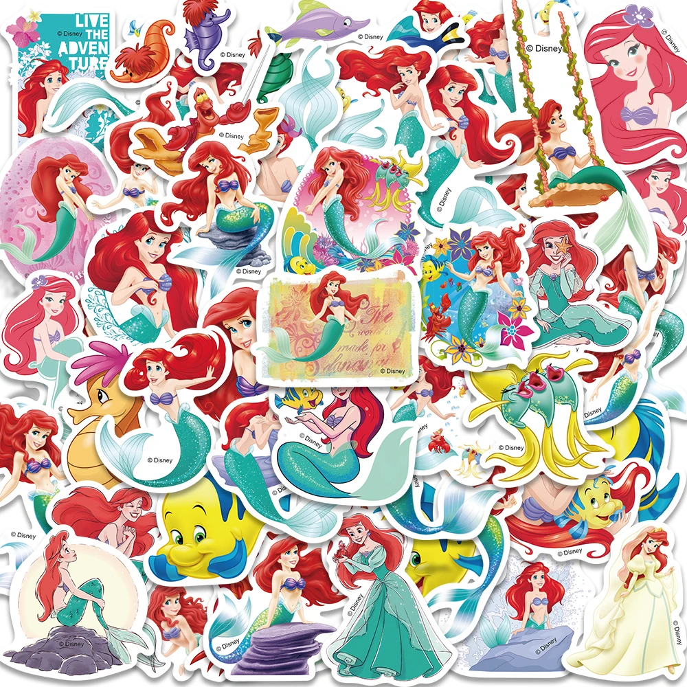 Generic 10/50pcs Disney Cartoon The Little Mermaid Ariel Stickers ...