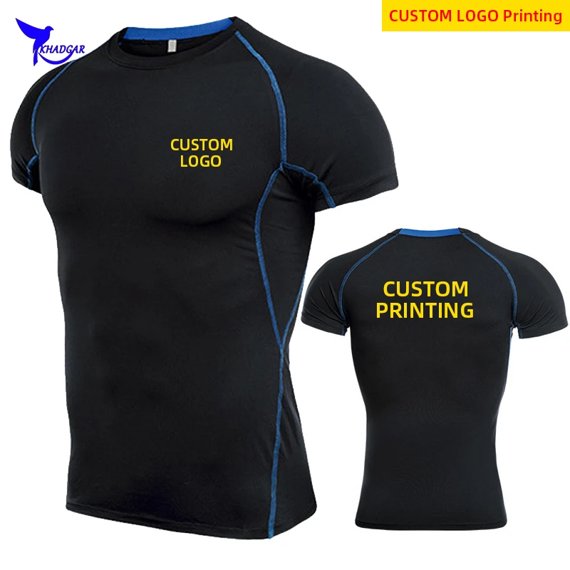 Custom-LOGO-Spandex-Sport-Gym-T-Shirt-Men-Short-Sleeve-Dry-Fit ...